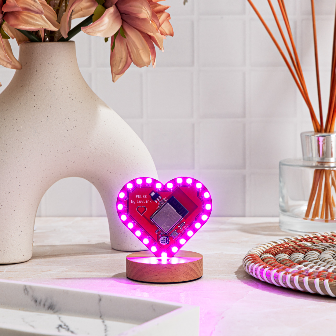 Pulse Heart Friendship Lamps by LuvLink® - Long Distance Lamps