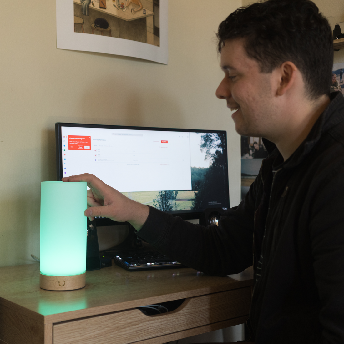 Modern Cylinder Friendship Lamp by LuvLink® - Long Distance Lamps